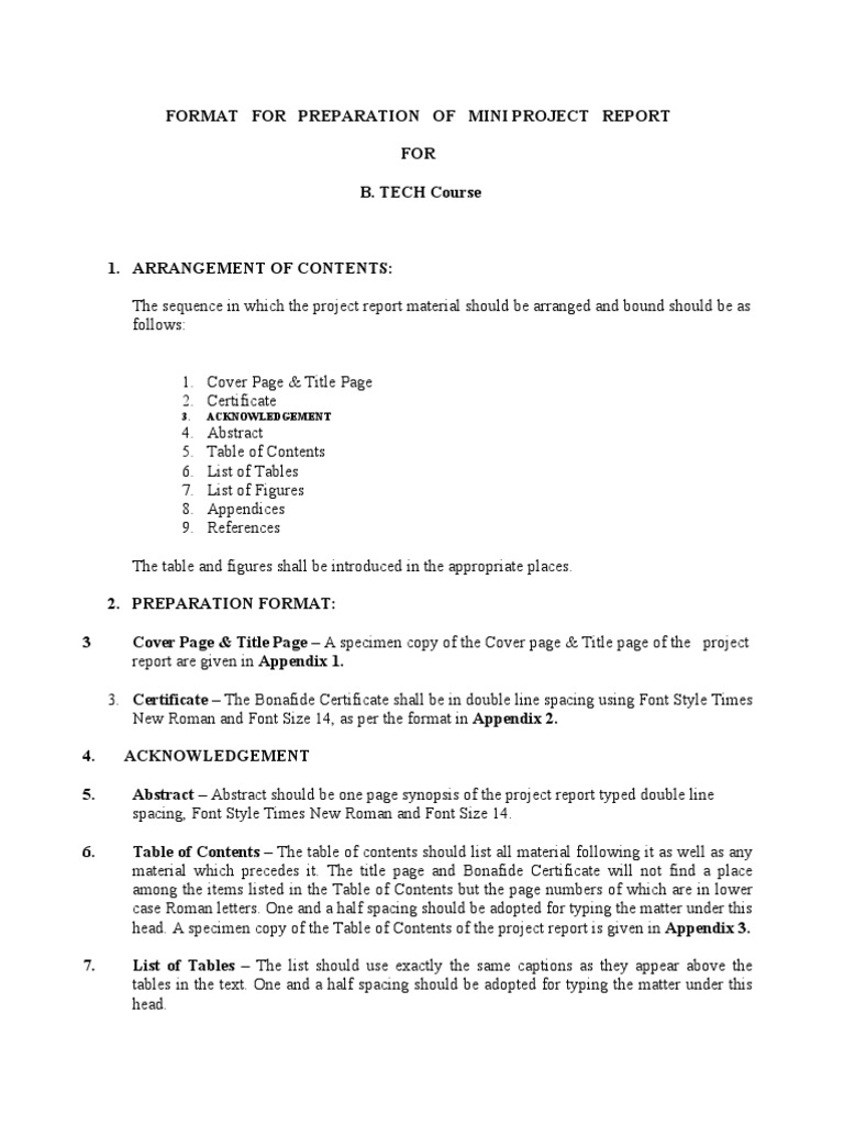 Mini Project Format | PDF | Typefaces | Times New Roman