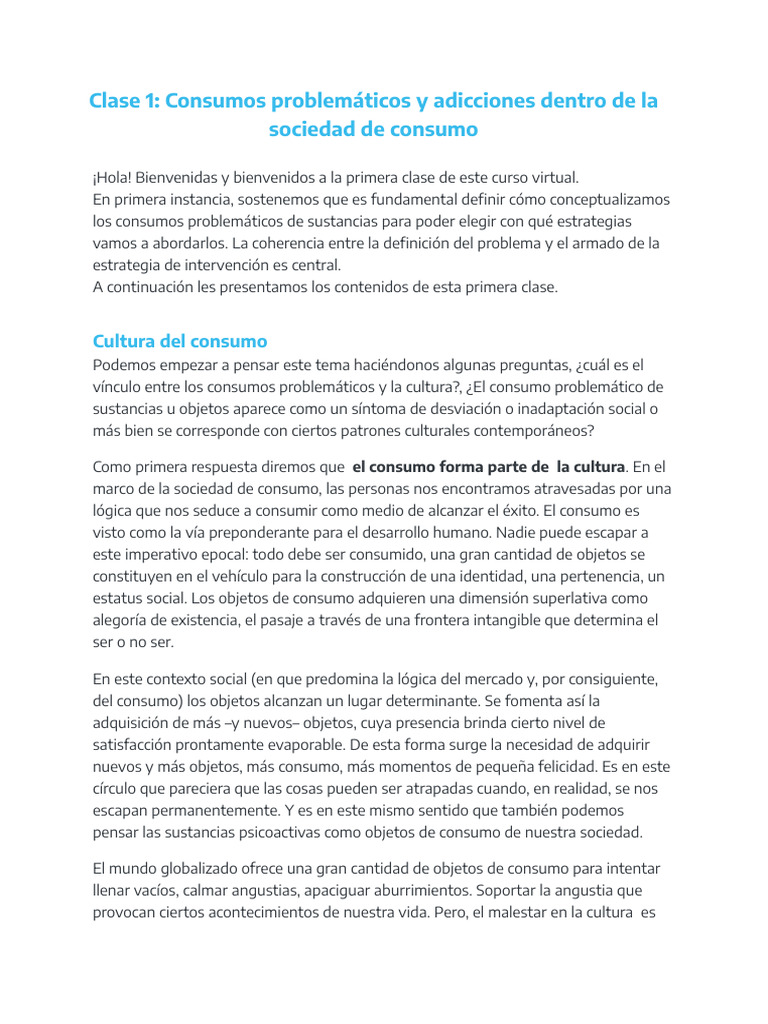 Consumos Problemáticos y Adicciones | PDF | Consumo (economía)