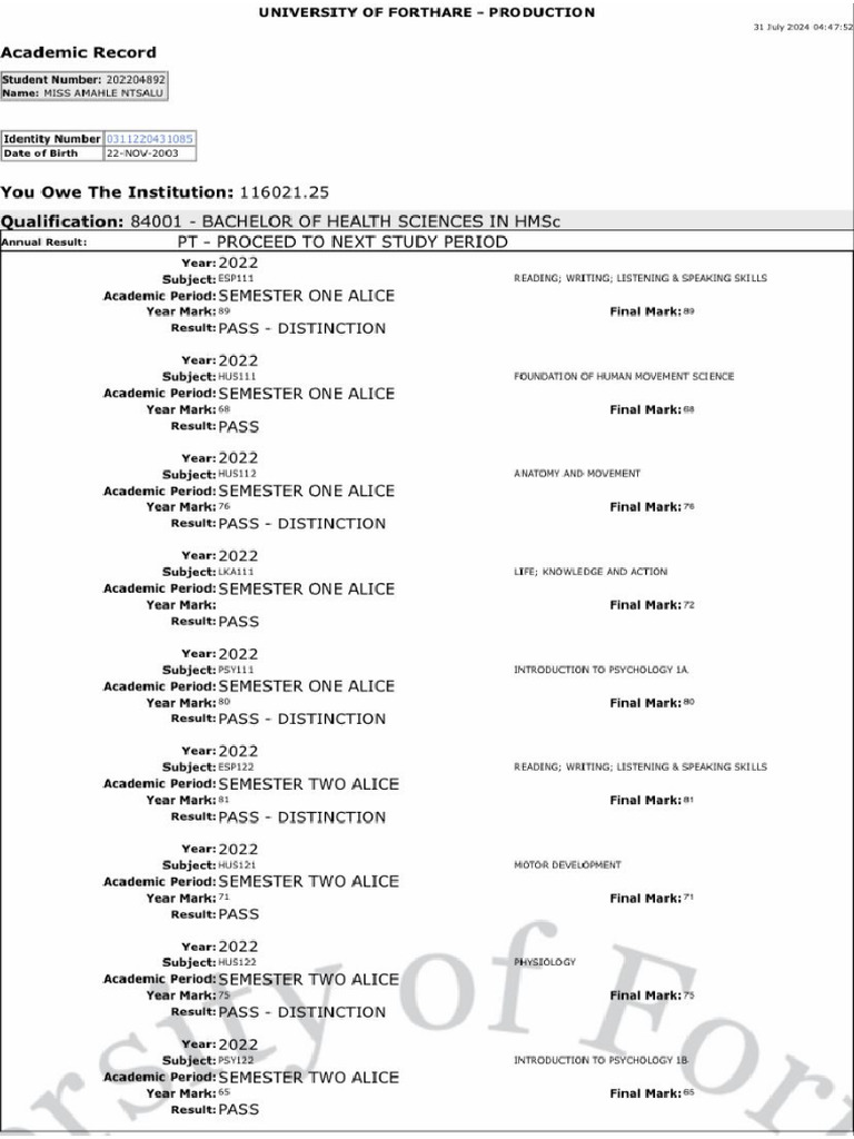 Academic Record | PDF