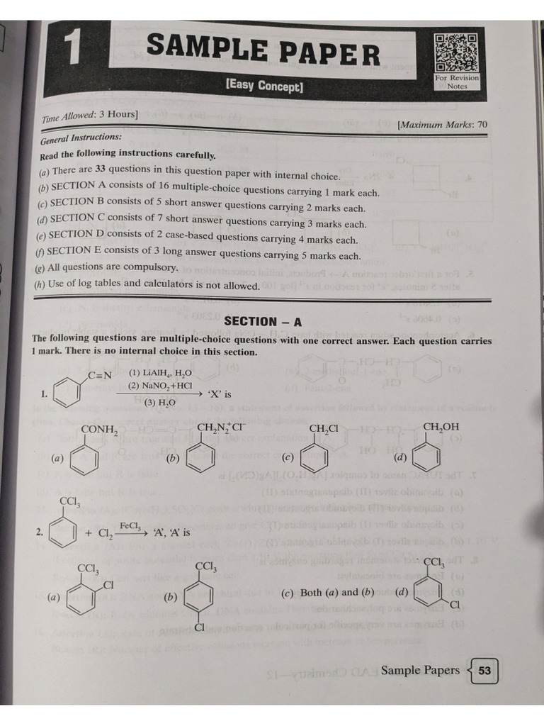 Sample Paper 1 | PDF