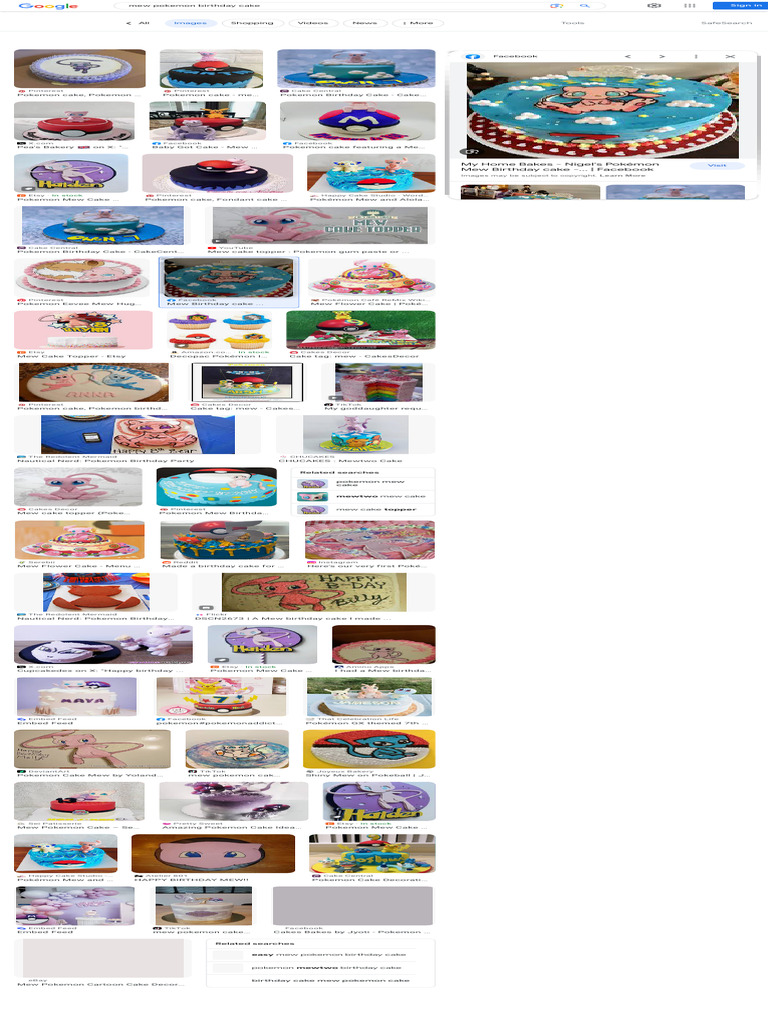 Mew Pokemon Birthday Cake - Google Search | PDF | Cakes | Pokémon