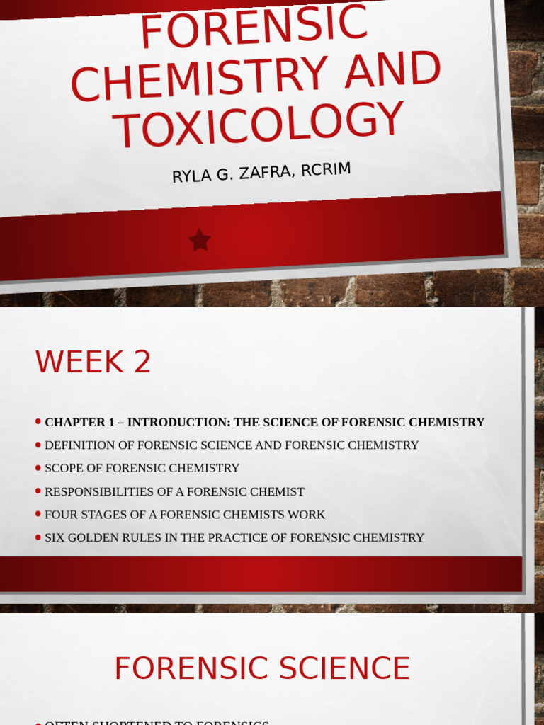 Forensic Chemistry and Toxicology | PDF | Forensic Science | Blood