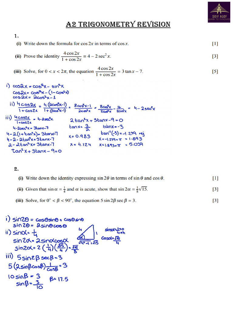 Trig rs ms 2 | PDF | Combinatorics | Angle