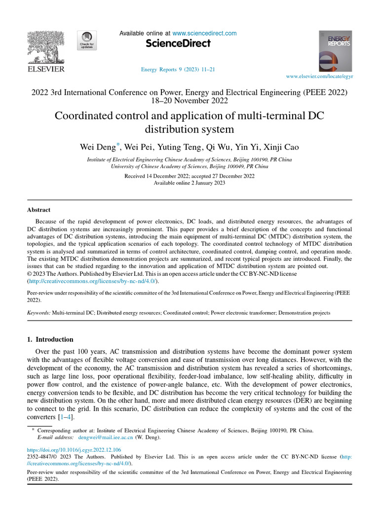 Coordinated Control of Multi-Terminal DC Systems | PDF | Direct Current ...