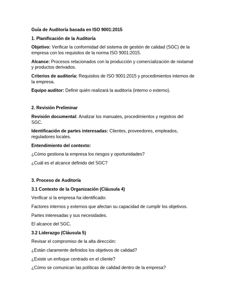 Guía de Auditoría Basada en ISO 9001 y Evaluación A Proveedores | PDF ...