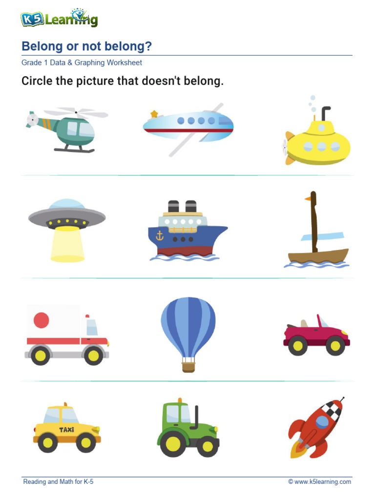Grade 1 Belong Not Belong D | PDF