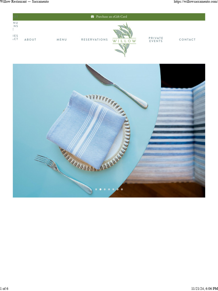 Willow 1 | PDF | Restaurants | Menu