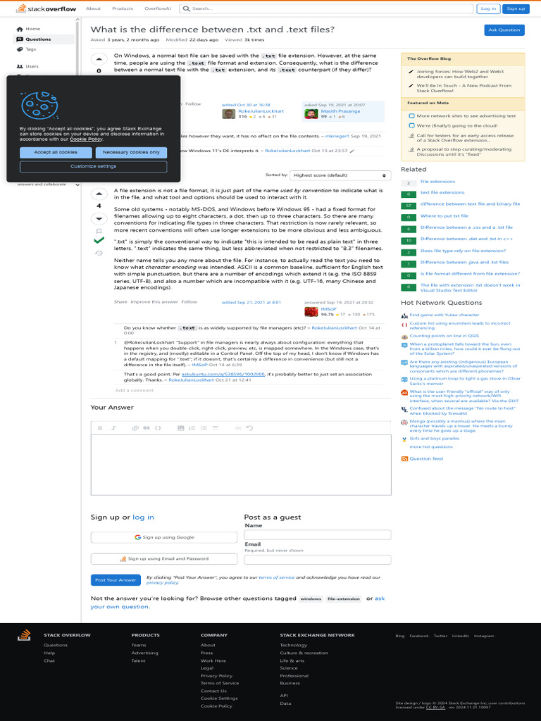 Windows - What Is The Difference Between .TXT and .Text Files - Stack Overflow | PDF | File ...