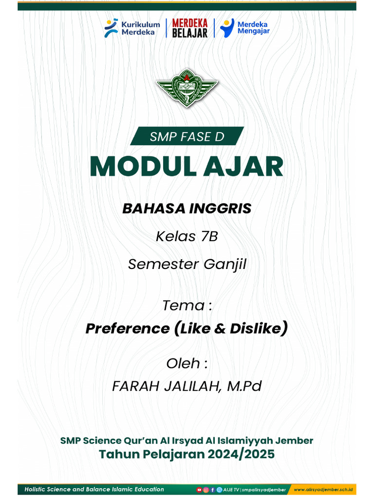 Modul Ajar BING Kelas 7 | PDF