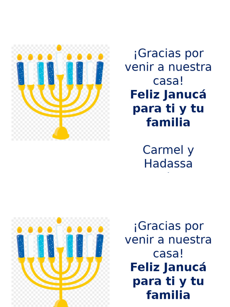 Tarjeta Invitacion Januca | PDF | Cocina, comidas y vino