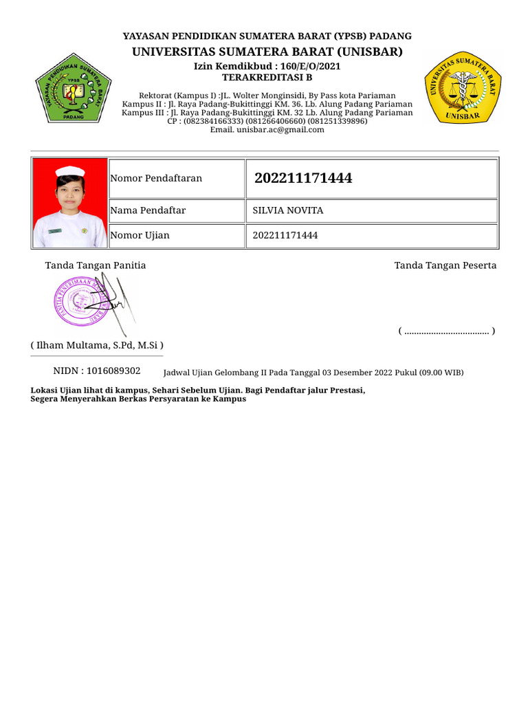 Cetak Bukti Pendaftaran | PDF