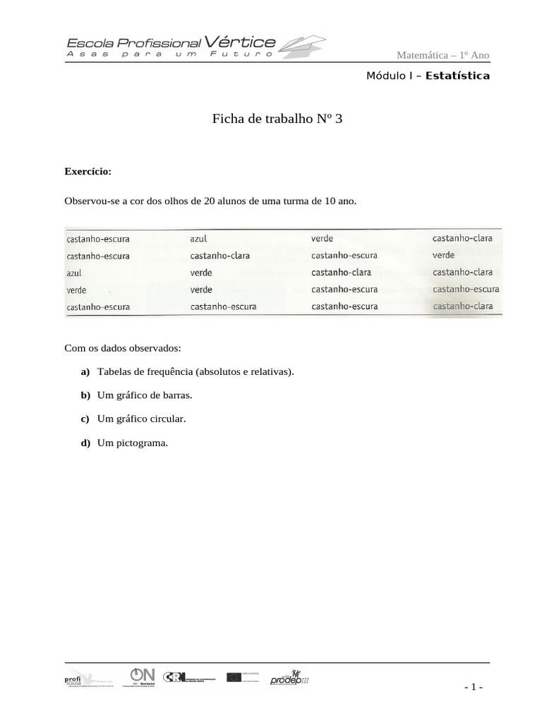 Ficha de Exercicios N 3 | PDF