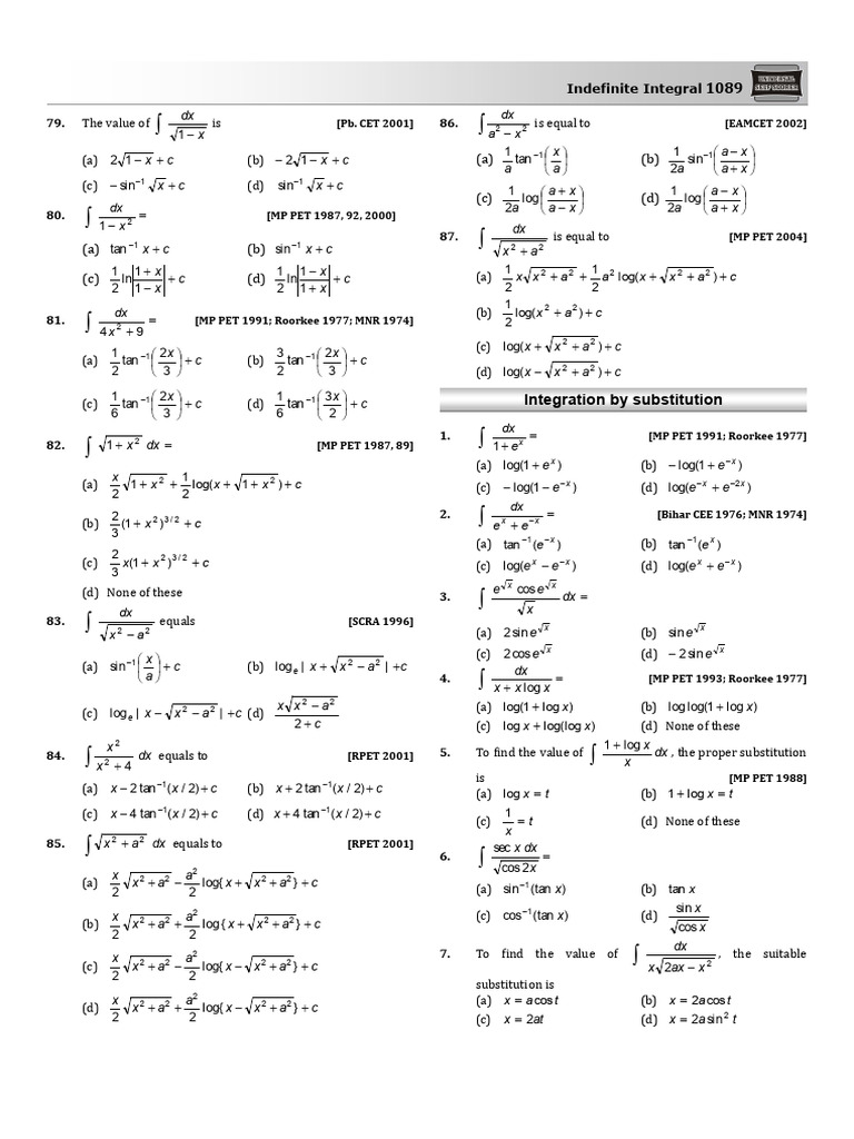 Integration by Substitution | PDF | Calculus | Area