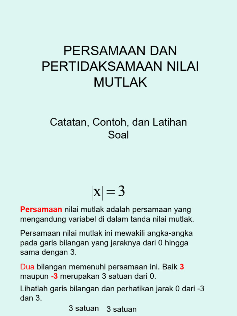 Kuliah - 2 - Persamaan Dan Pertidaksamaan Nilai Mutlak | PDF