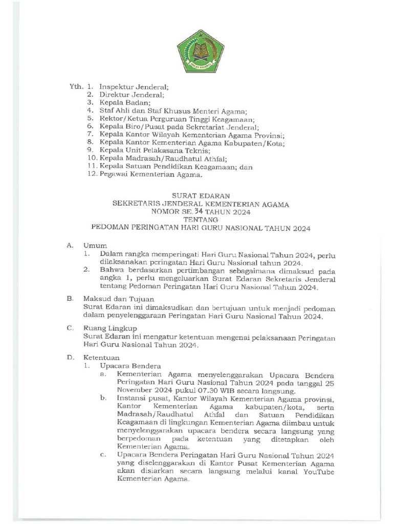 SURAT EDARAN NO 34 TAHUN 2024 - Page-0001 | PDF
