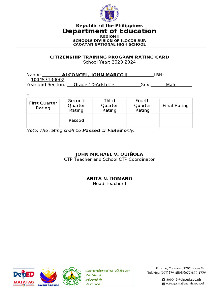 CTP Card 2.0 Alconcel Rolando | PDF | Public Administration | Government