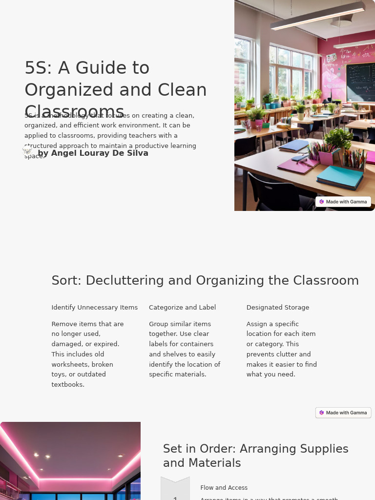 5S A Guide To Organized and Clean Classrooms | PDF | Classroom | Teachers