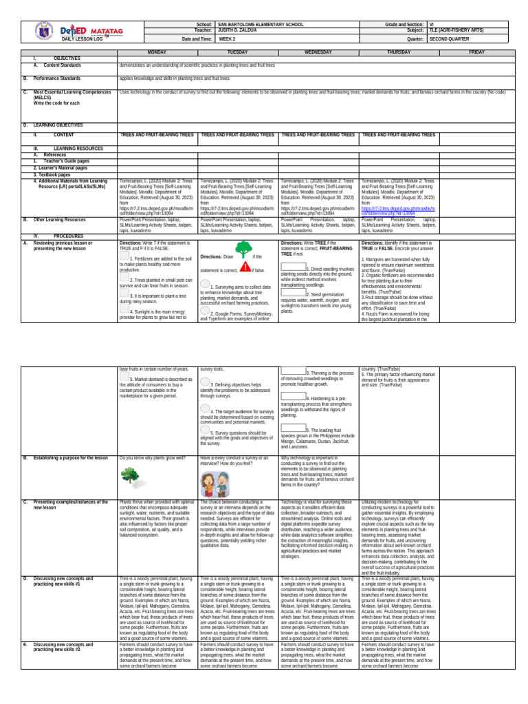 Q2 - Epp-Agri - DLL - Week 2 | PDF | Seed | Seedling