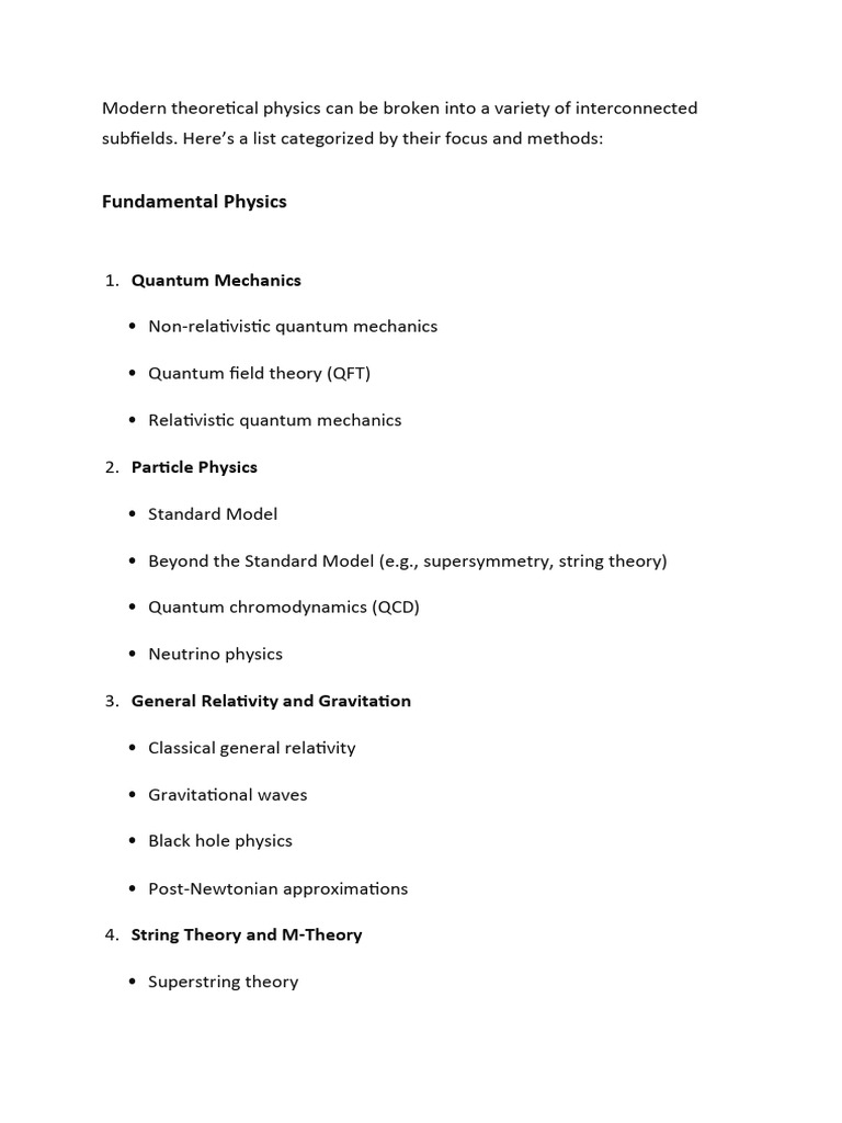Modern Theoretical Physics Overview | PDF | Physics | Particle Physics