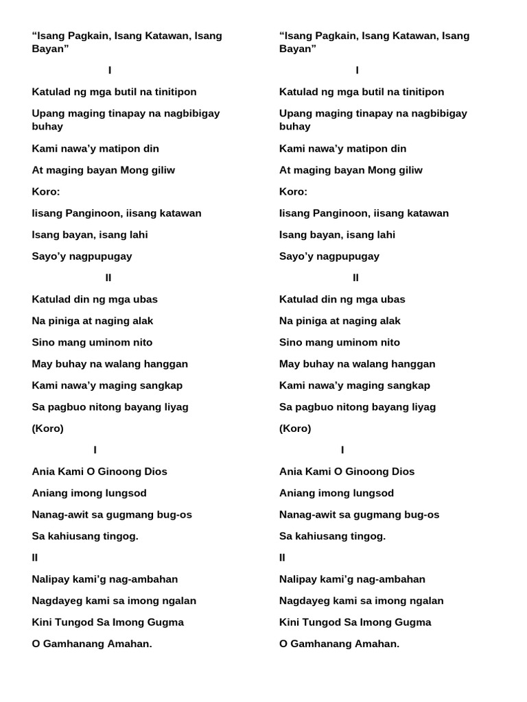 Simbahan Songs | PDF