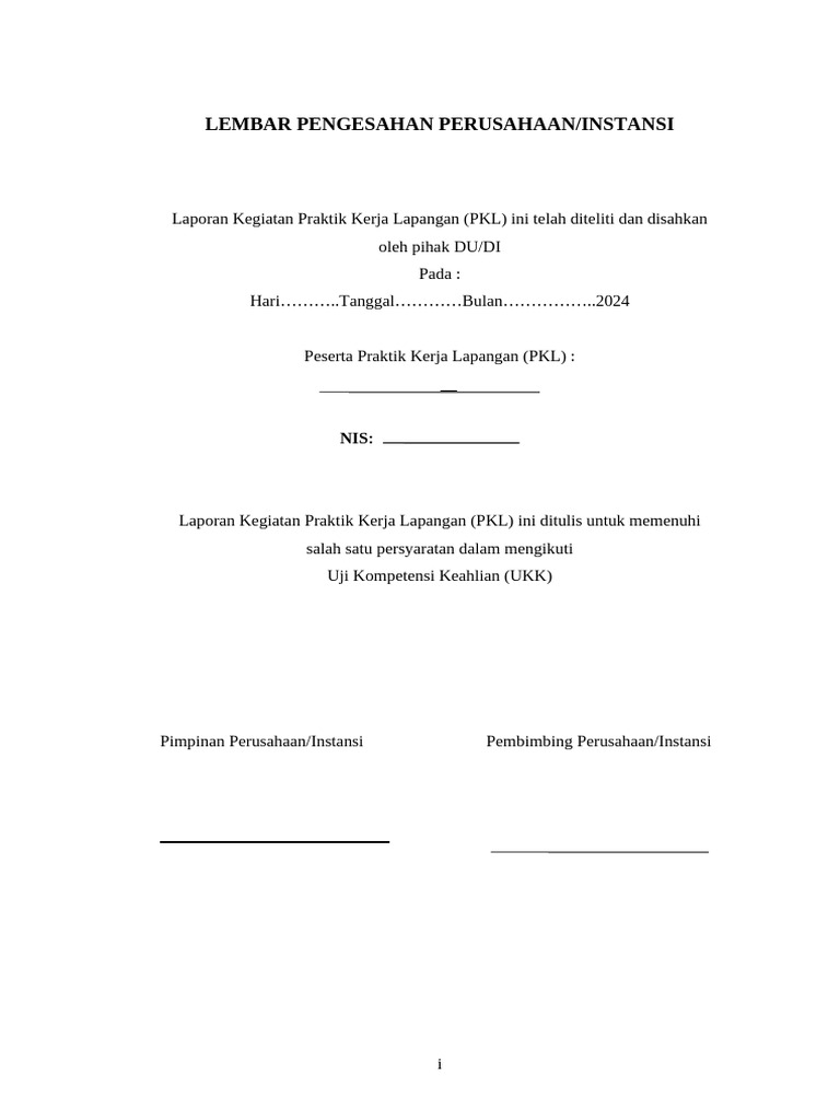 Lembar Pengesahan Perusahaan | PDF