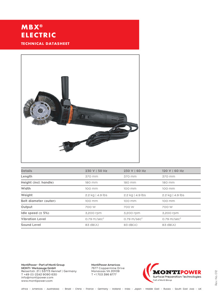 Datasheet MBX Electric 1 | PDF