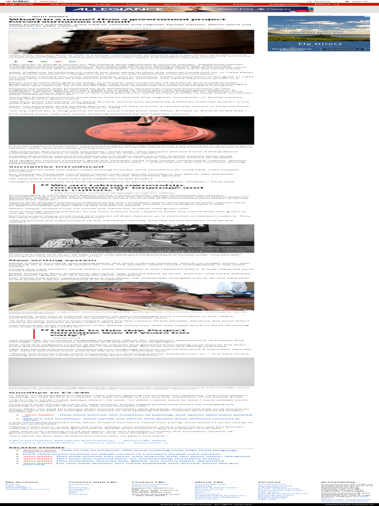 What's in A Name How A Government Project Forced Surnames On Inuit CBC ...