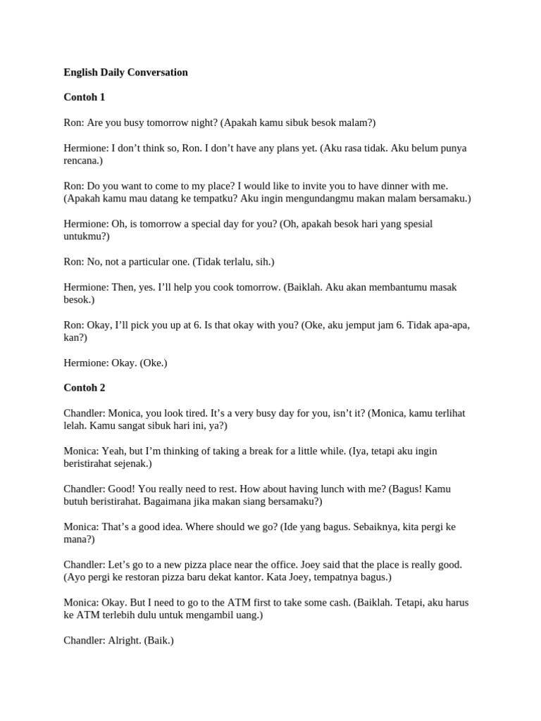 English Daily Conversation | PDF