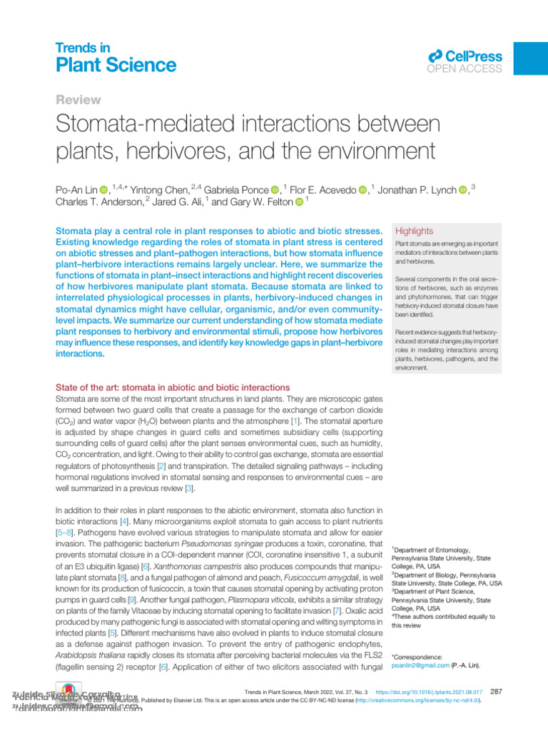 Lin et al., 2022 | PDF | Stoma | Herbivore