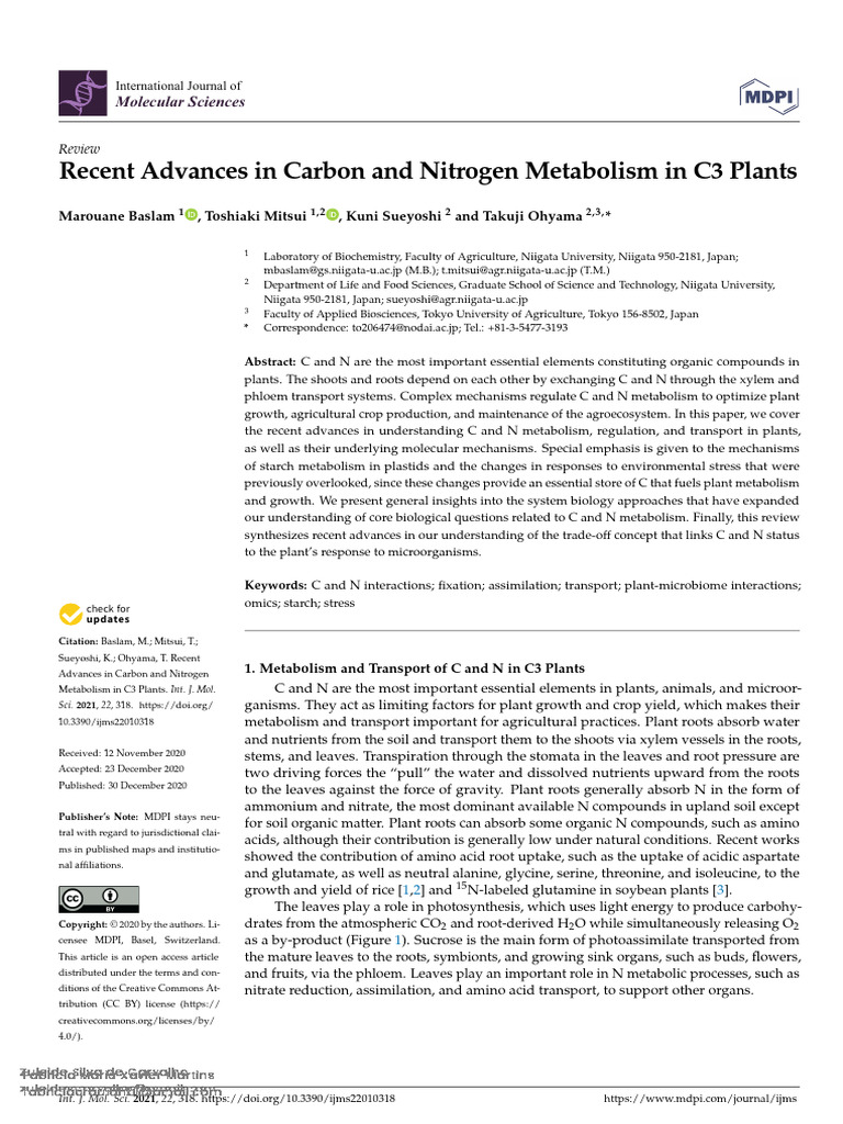 Baslam Et Al., 2020 | PDF | Chloroplast | Chemistry
