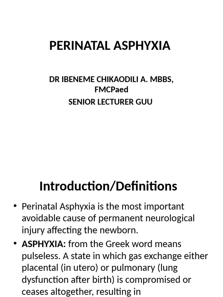 Perinatal Asphyxia | PDF | Childbirth | Ischemia