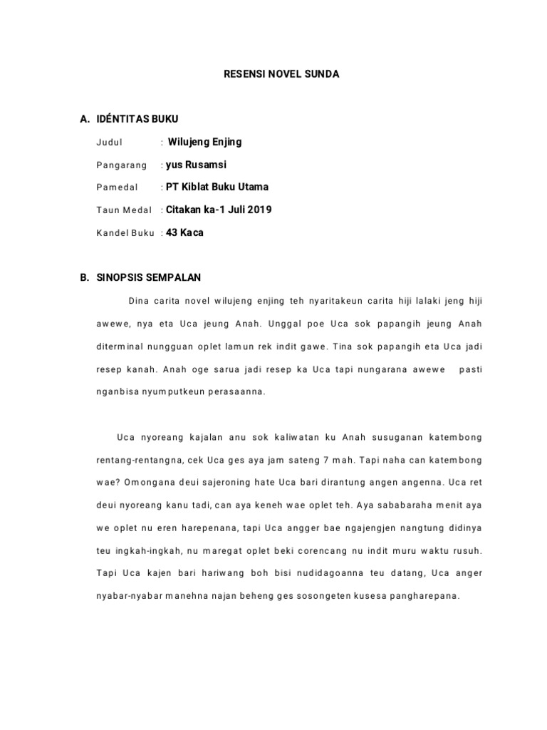 Resensi Novel Sunda | PDF | Relaciones personales, crianza y desarrollo ...