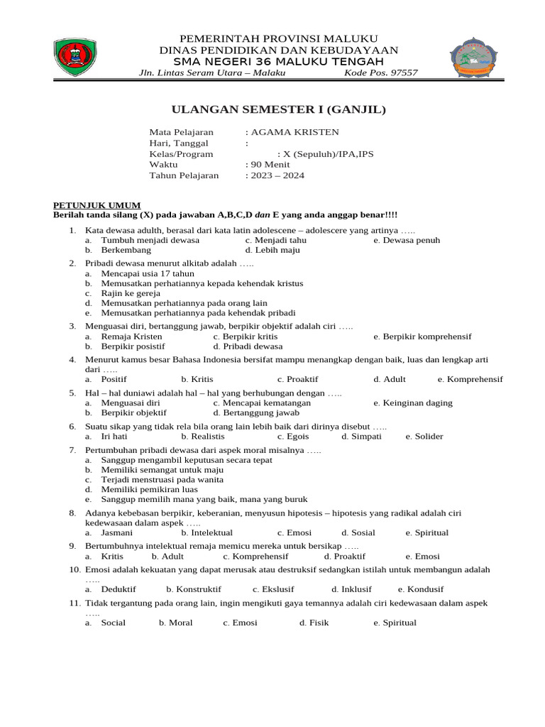 Agama Kristen Kls X, IPA IPS | PDF | Filsafat | Sains & Matematika Agama Kristen Kls X, IPA IPS | PDF | Filsafat | Sains & Matematika