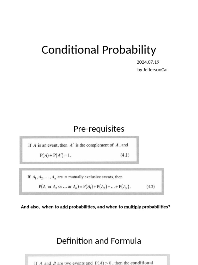 Conditional Probability | PDF | Teaching Methods & Materials