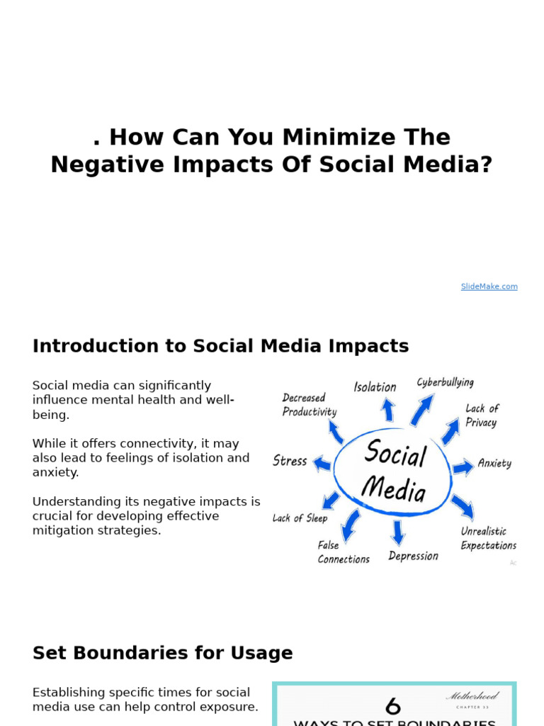 How Can You Minimize The Negative Impacts of Social Media? | PDF ...