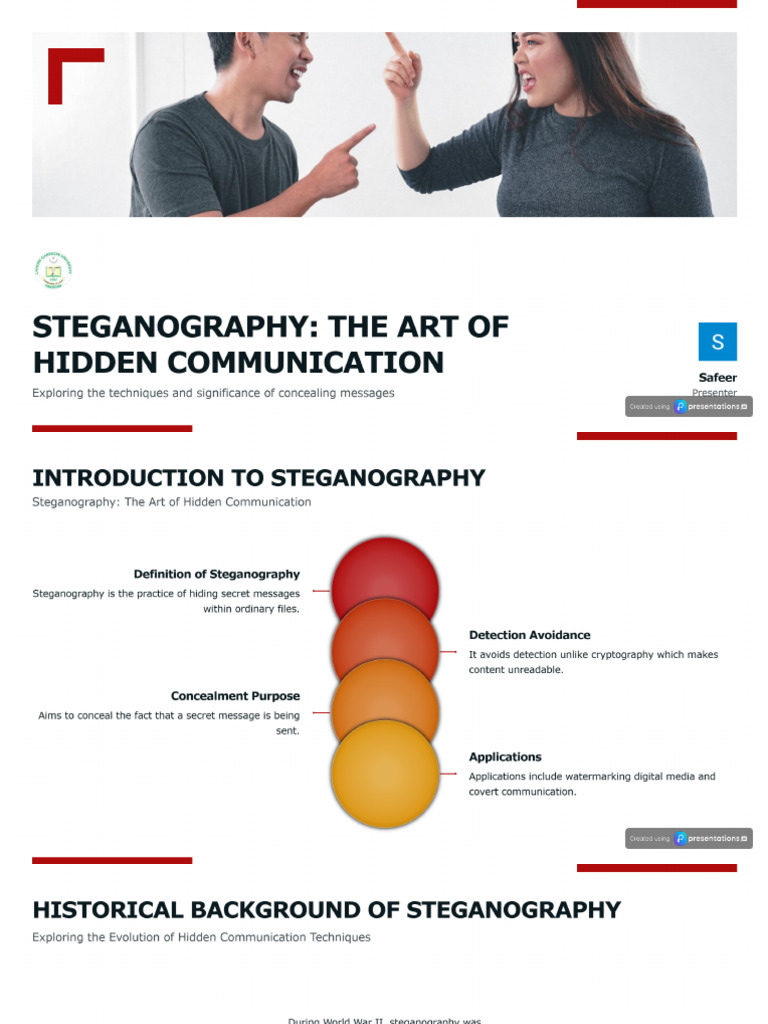 Steganography Analysis Presentation | PDF