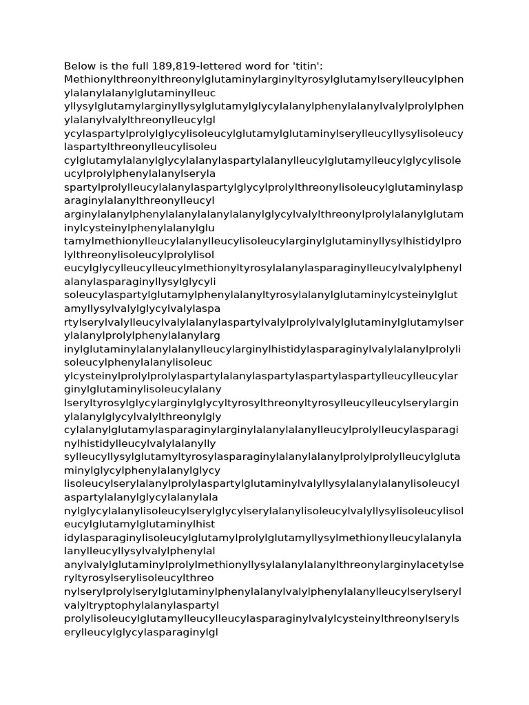 Titin Full Word | PDF