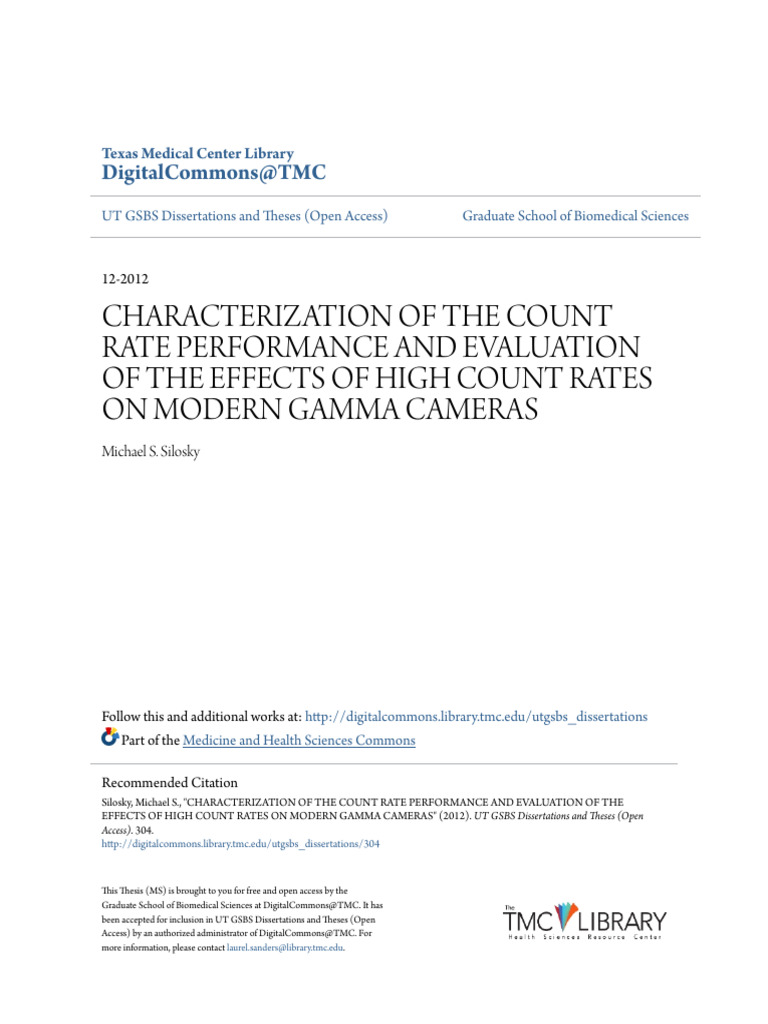 Characterization of The Count Rate Performance and Evaluation of | PDF | Gamma Ray | Radioactive ...