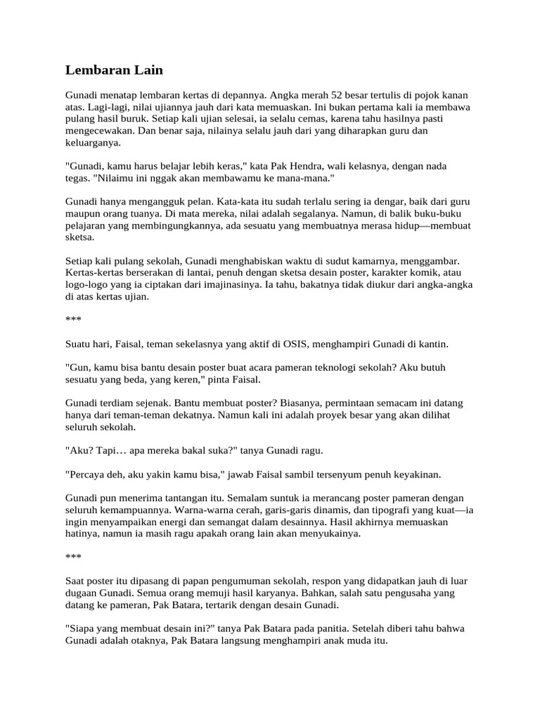 Cerpen Lembaran Lain | PDF