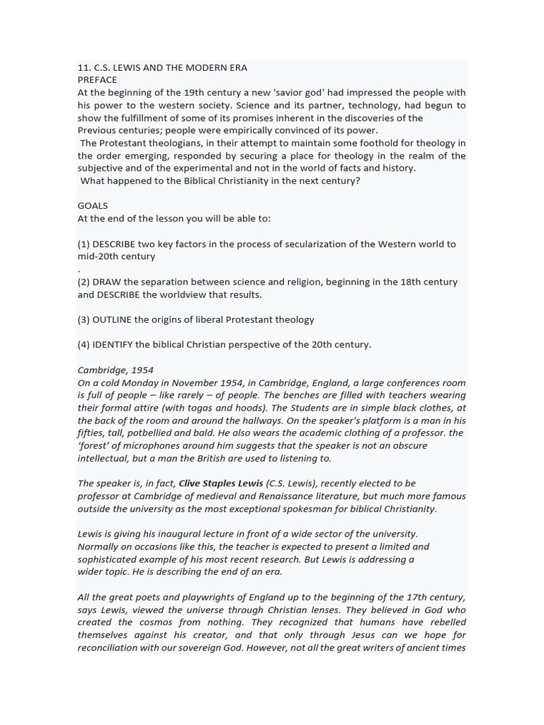 11 Lewis. English | PDF | Theology | God