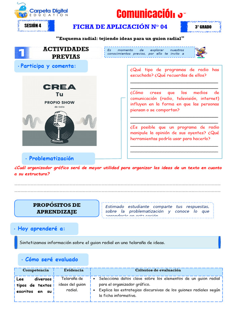 Esquema Radial para Guiones Escolares | PDF | Radiodifusión | Comunicación