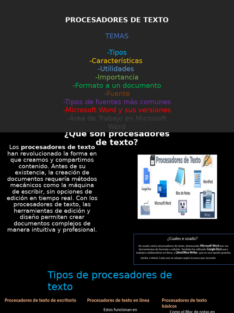 Procesadores de Texto | PDF | Procesador de textos | Microsoft Word