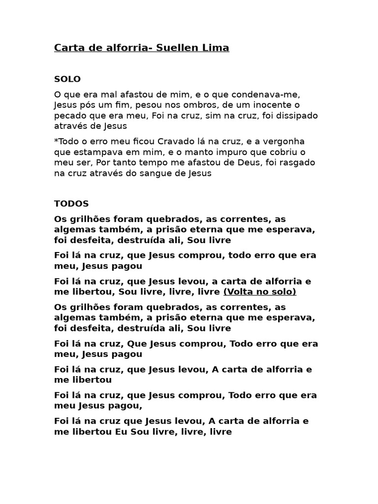 Carta de Alforria Suelen | PDF | Religião e Espiritualidade