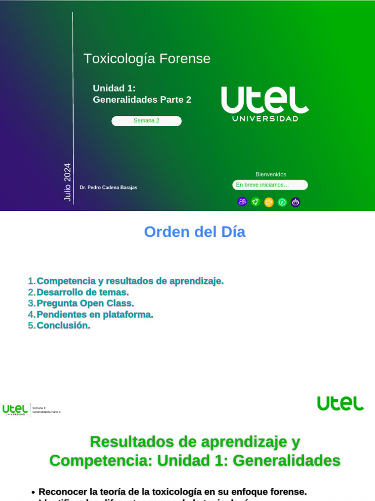 Open Class 2 Toxicología Forense Unidad 1 Parte 2 | PDF | Toxicidad | Toxicología