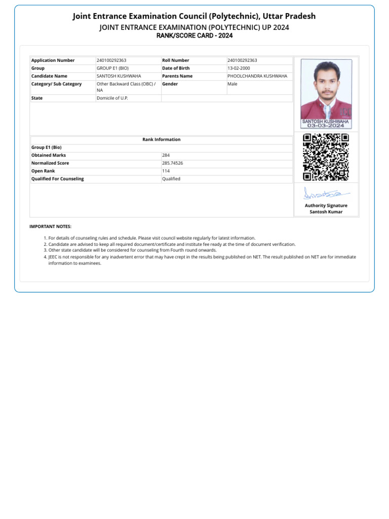 Admissions - Nic.in JEECUP Applicant PreCounResult ViewResult JEEC - Aspx | PDF