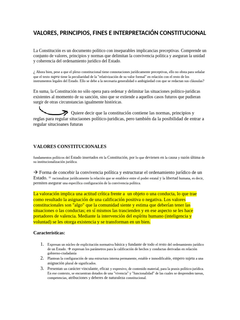 Principios y Val Constitucionales | PDF | Constitución | Estado (política)
