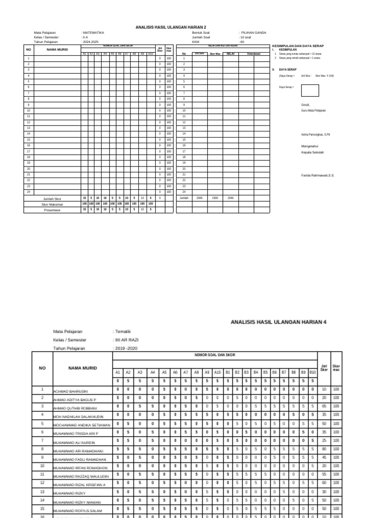 Analisis MTK Bab 2 Kelas 1b | PDF