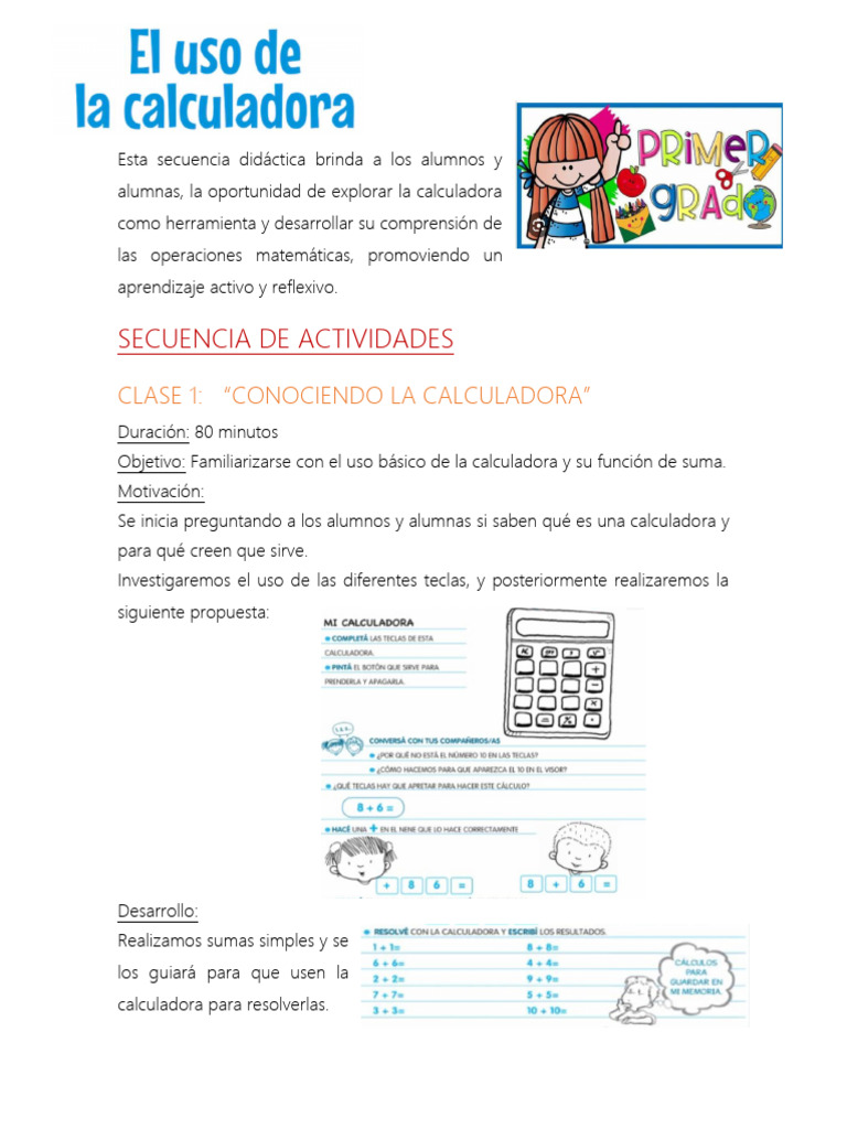 USO DE LA CALCULADORA | PDF | Metacognición | Calculadora