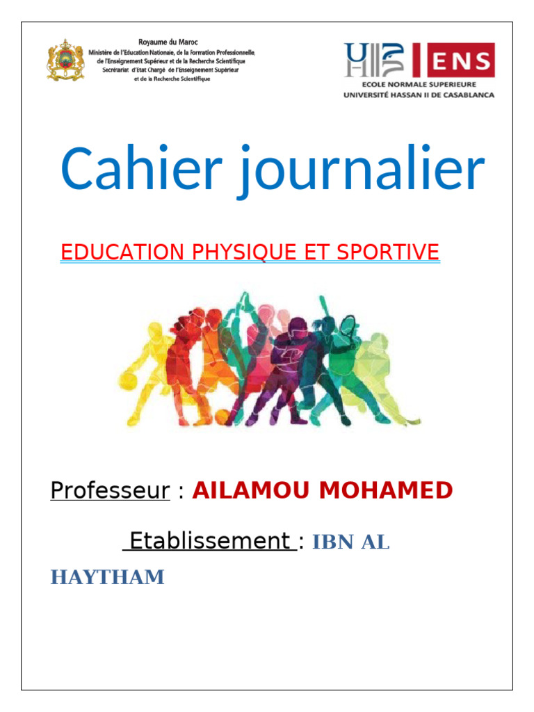 Cahier Journalier EPS - IBN AL HAYTHAM | PDF | Jeux olympiques d'été ...
