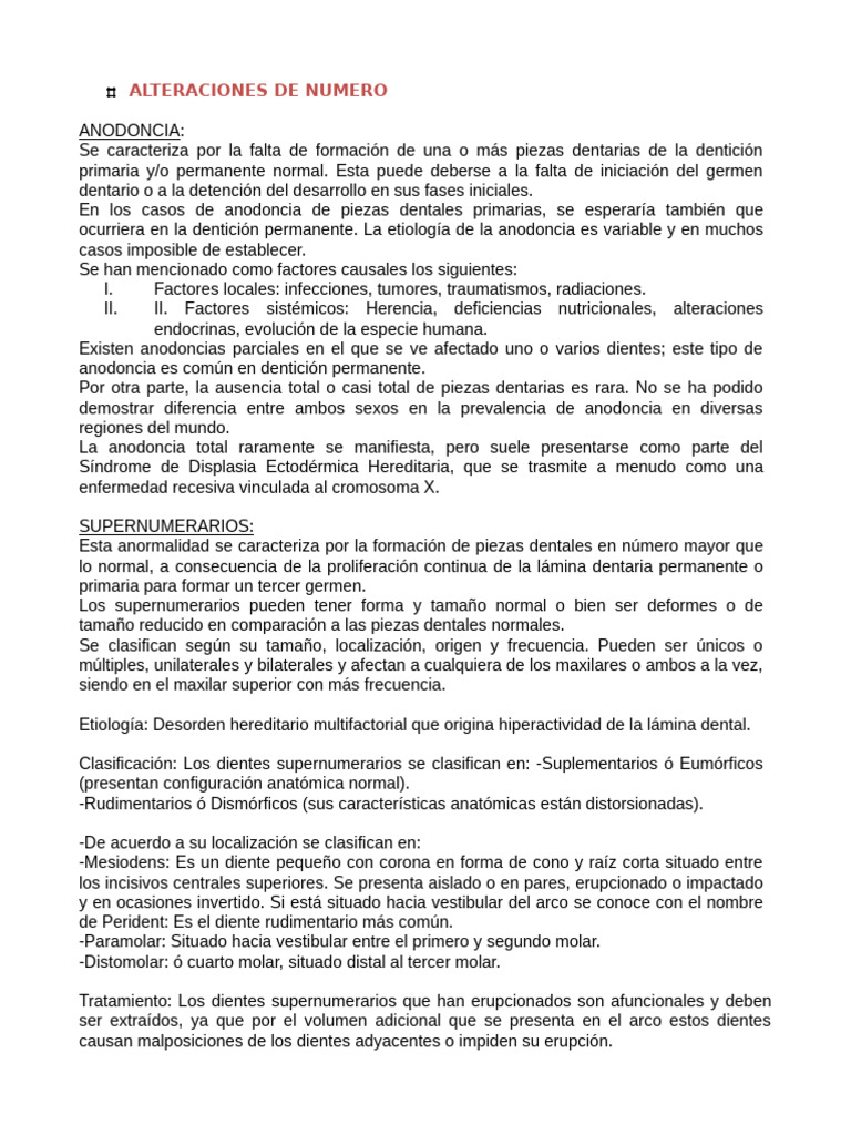 Anodoncia y Supernumerarios Dentales | PDF | Diente | Enfermedades y ...